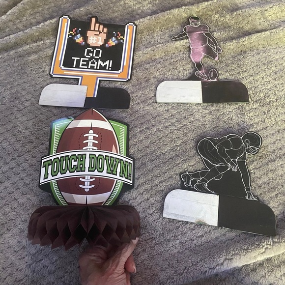 Party Supplies | Football Party Table Centerpieces Set Of 4 Super Bowl ...